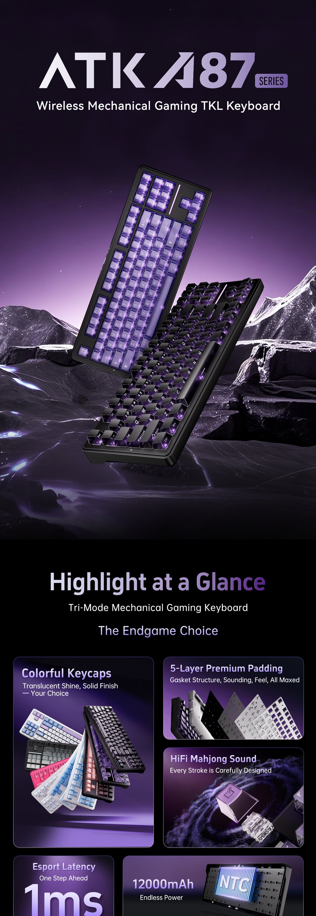 ATK A87 | Wireless Mechanical Gaming TKL Keyboard – ATK Gaming Gear