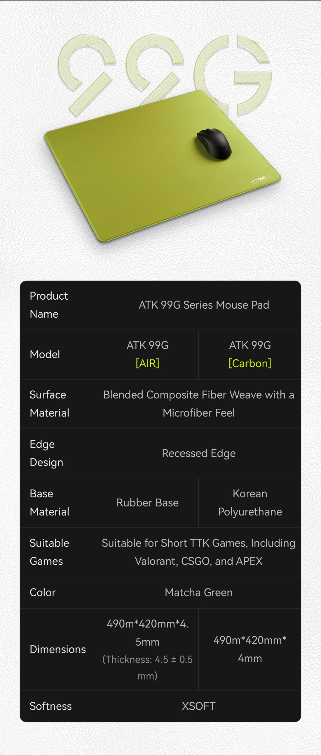 ATK 99G XSoft | eSport Gaming Mousepad – ATK Gaming Gear