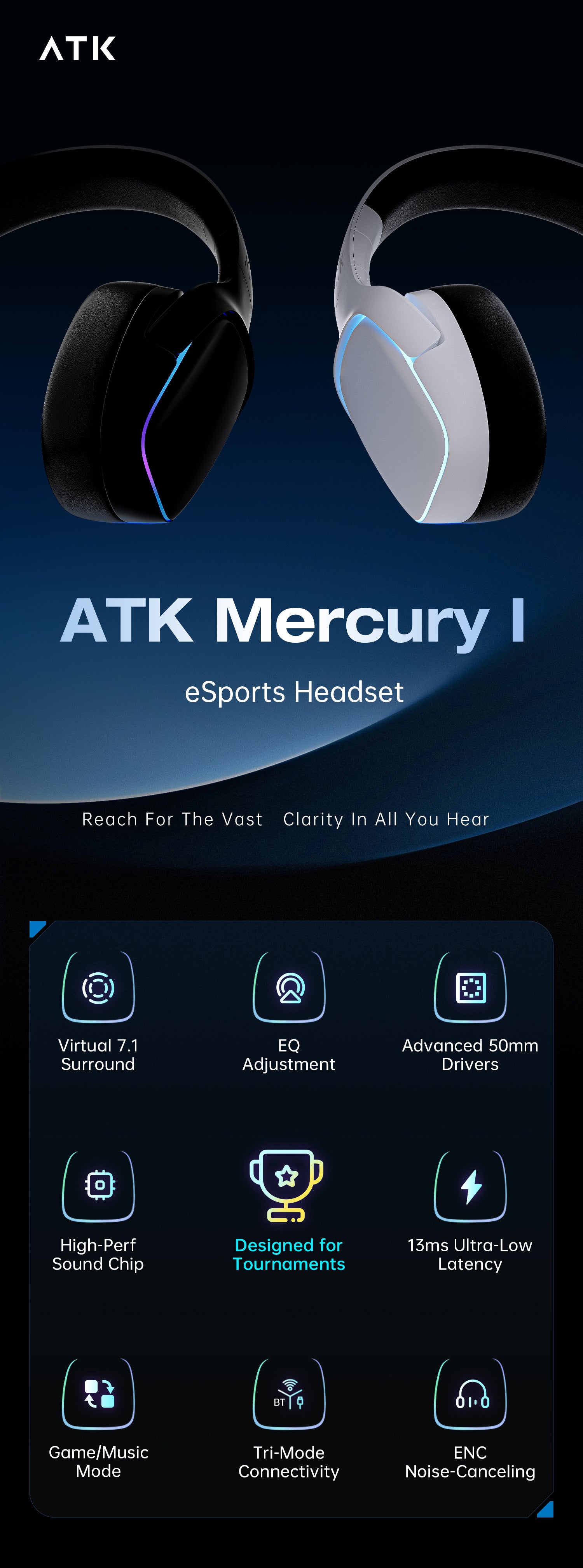 ATK Mercury I | Tri-mode Wireless Gaming Headset – ATK Gaming Gear