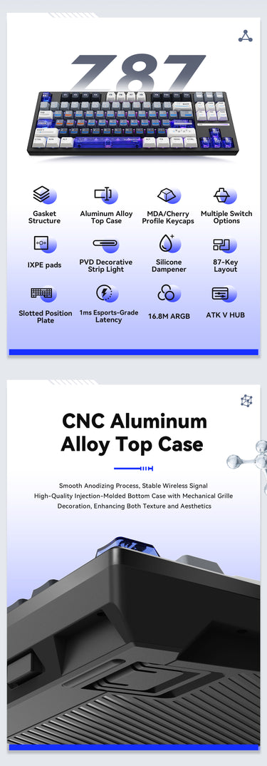 ATK Z87 | Wireless Semi-Aluminum Mechanical Keyboard – ATK Gaming Gear